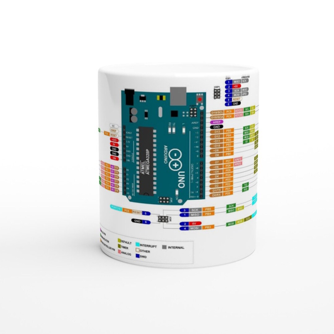 Mug Arduino pinout GPIO Arduino Uno - Etsy México
