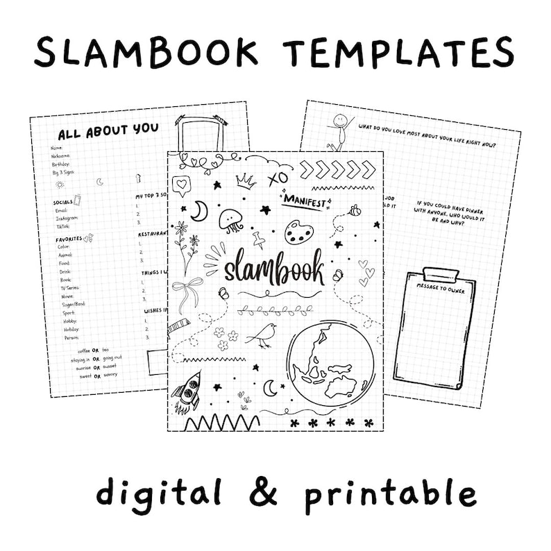 Slambook for Adults - Simple & Customizable Design | Slumbook | Digital ...