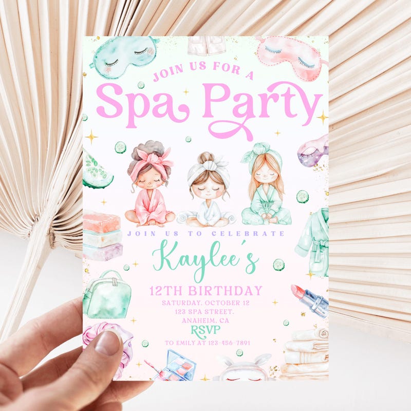 Spa Party Invitation - Etsy