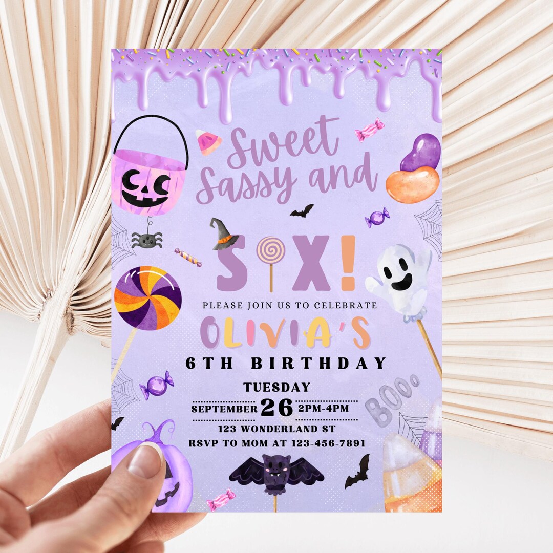 Sweet Sassy and Six Halloween Invitation Sweets Halloween Candy Invite ...