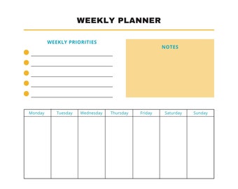Weekly Printable Study Planner, to Do List, Weekly Study Organiser ...