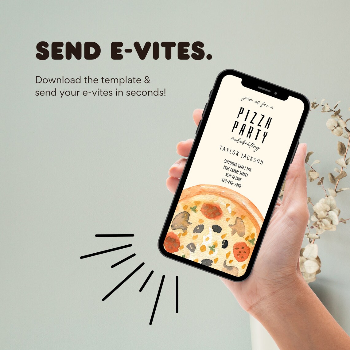 Pizza Party Invitation- Editable Digital Download / E-vite/ Print - Etsy