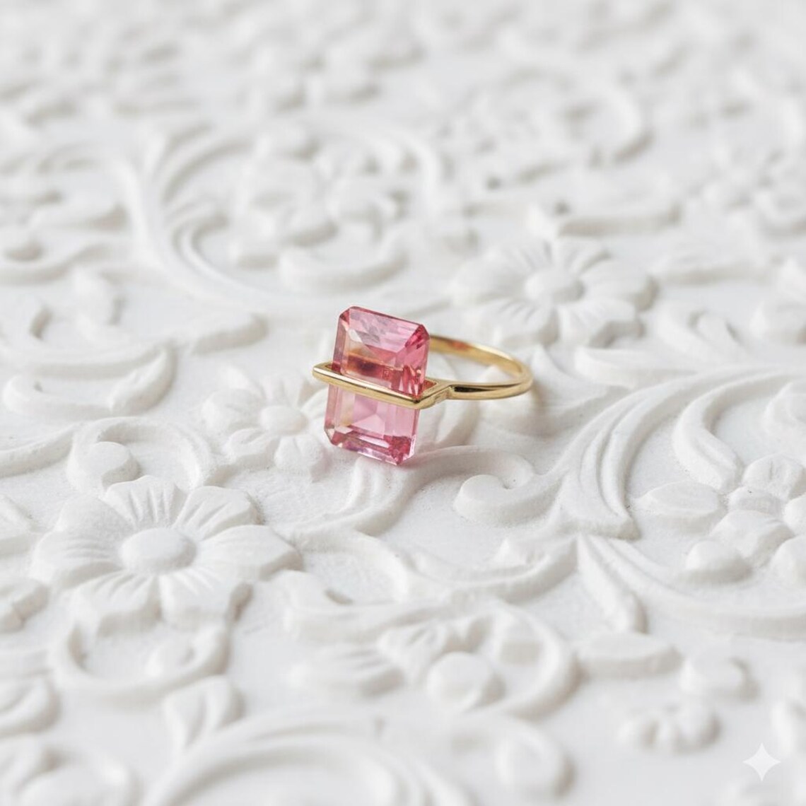 Pink Stone Ring, Wedding Rings, Engagement Rings, Created Stone Ring ...