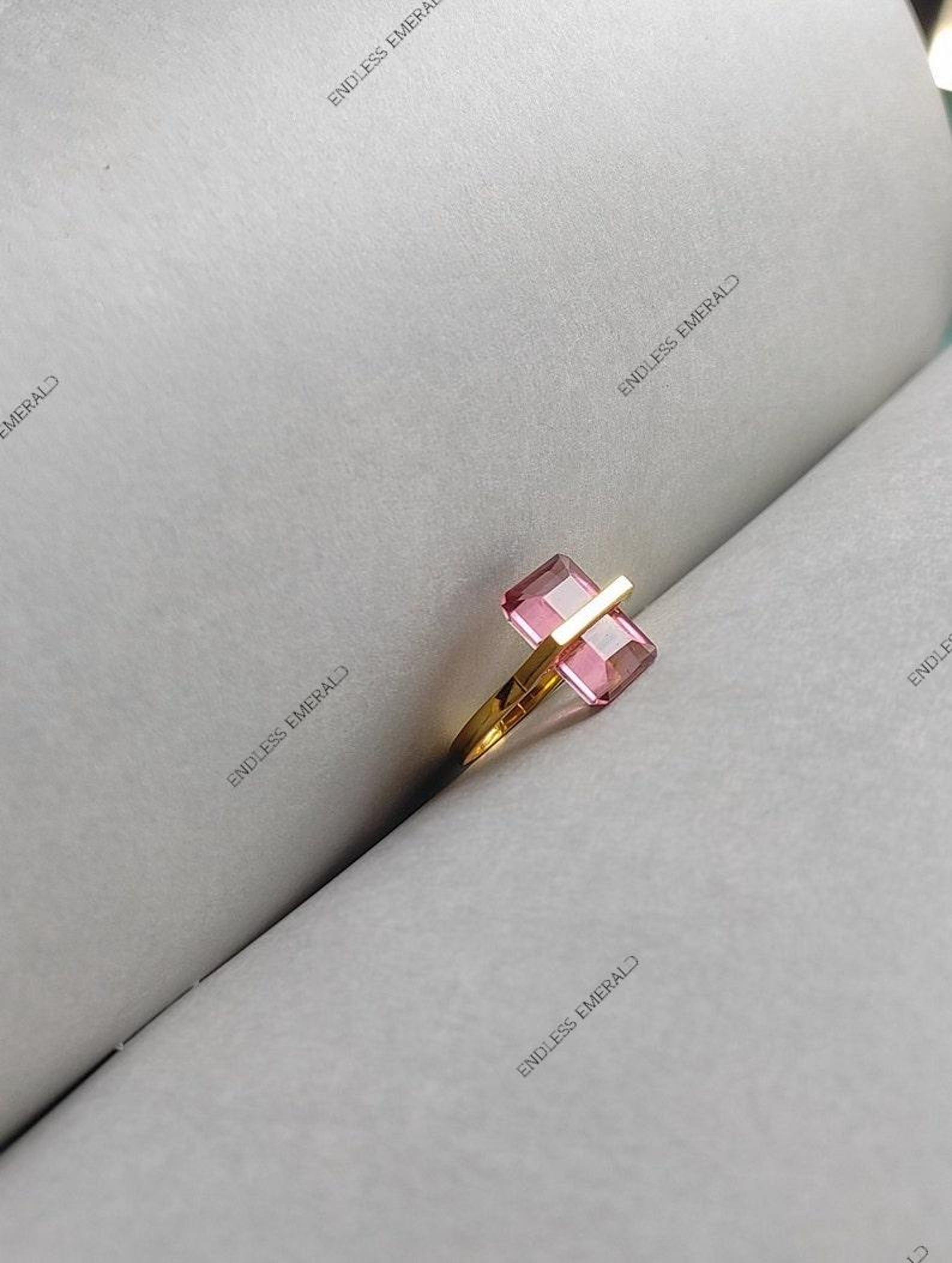 Pink Stone Ring, Wedding Rings, Engagement Rings, Created Stone Ring ...