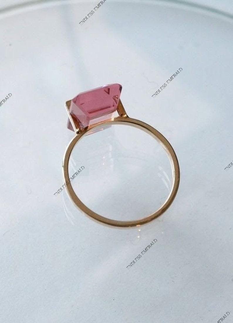 Pink Stone Ring, Wedding Rings, Engagement Rings, Created Stone Ring ...