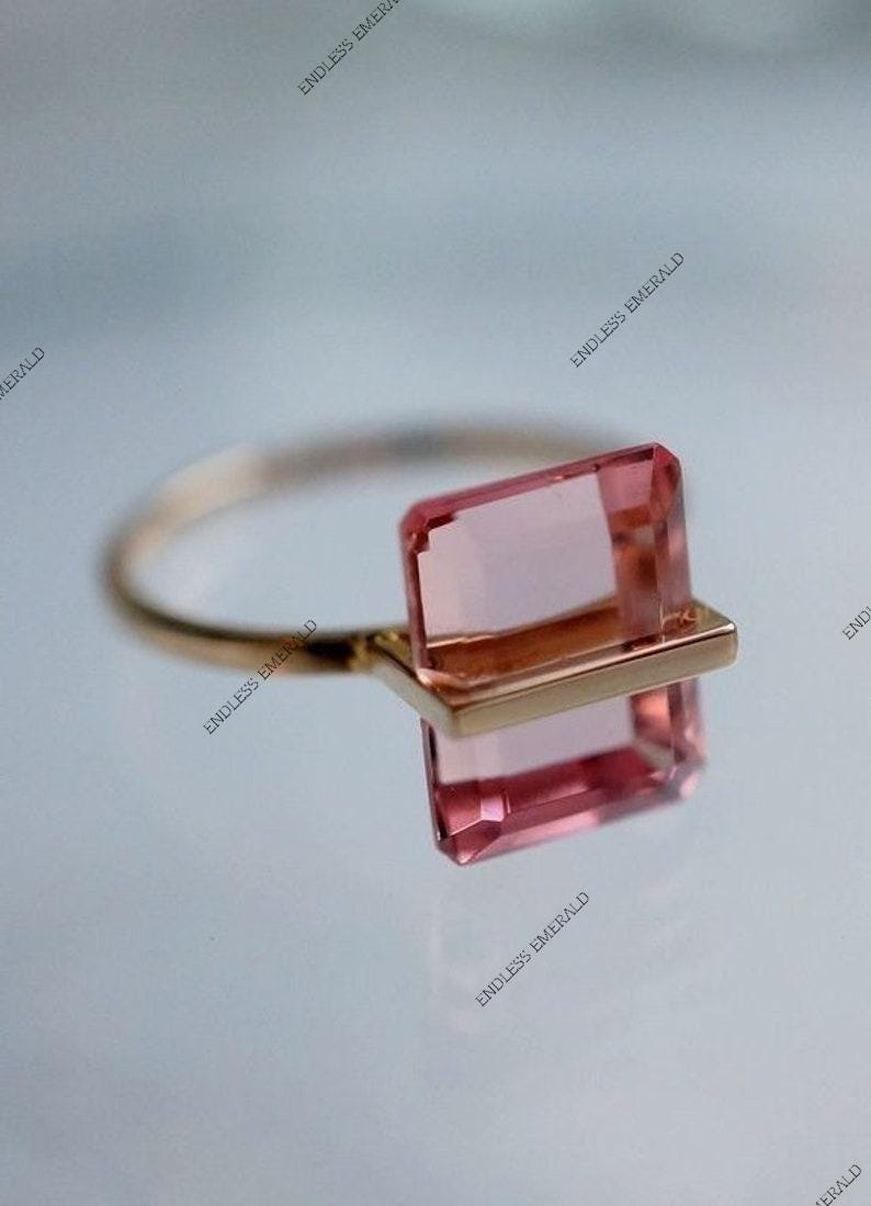 Pink Stone Ring, Wedding Rings, Engagement Rings, Created Stone Ring ...