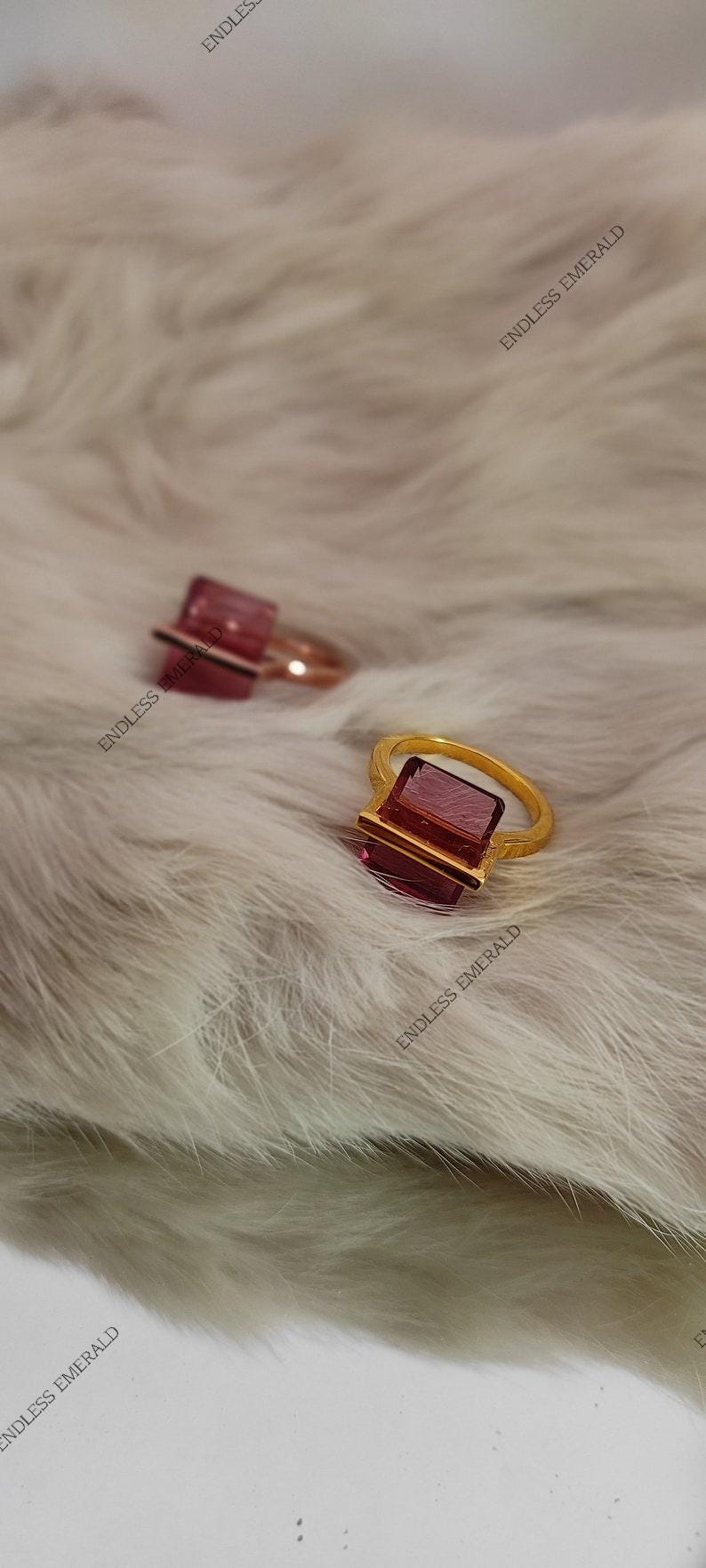 Pink Stone Ring, Wedding Rings, Engagement Rings, Created Stone Ring ...