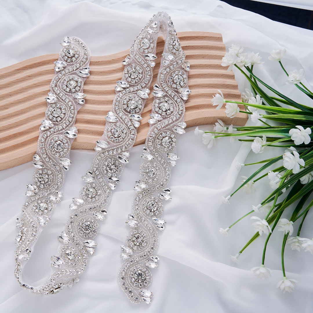 Handmade Rhinestone Beaded Applique for Women's Dresses Embellishments ...