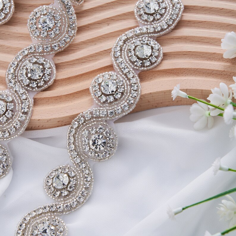 Handmade Rhinestone Beaded Applique for Women's Dresses Embellishments ...