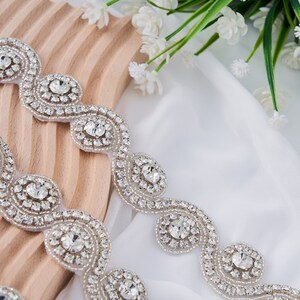 Handmade Rhinestone Beaded Applique for Women's Dresses Embellishments ...