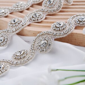 Handmade Rhinestone Beaded Applique for Women's Dresses Embellishments ...