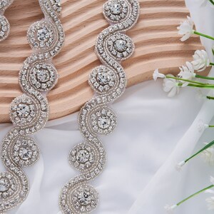 Handmade Rhinestone Beaded Applique for Women's Dresses Embellishments ...
