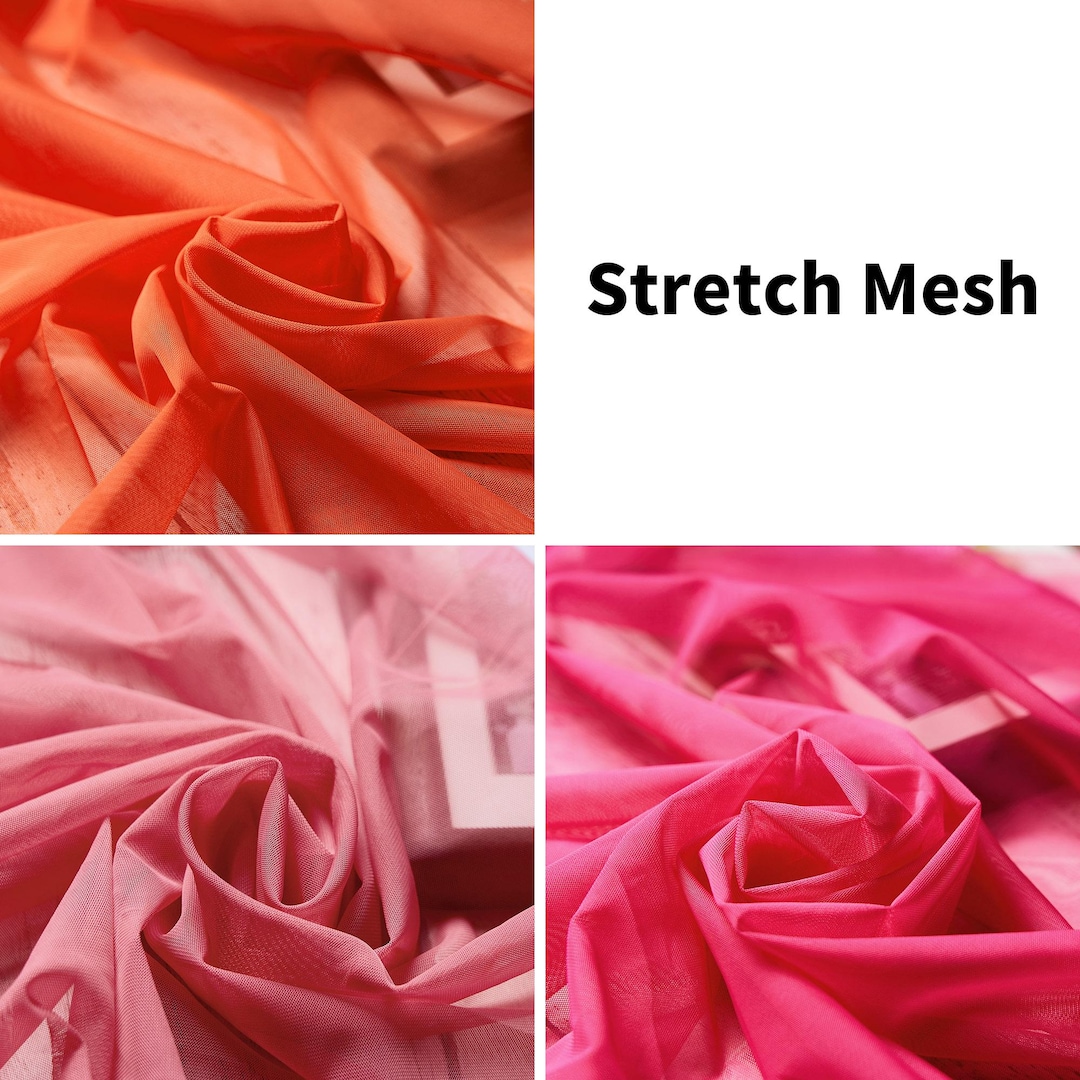 4 Way Stretch Sheer Power Mesh, Fashion Craft, Fabric for Gowns, Prom ...
