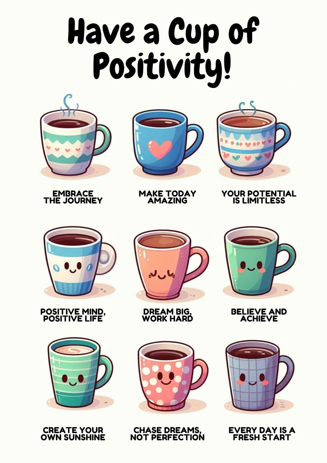 Enjoy a Cup of Positivity Positive Self Talk,daily Affirmations,self ...