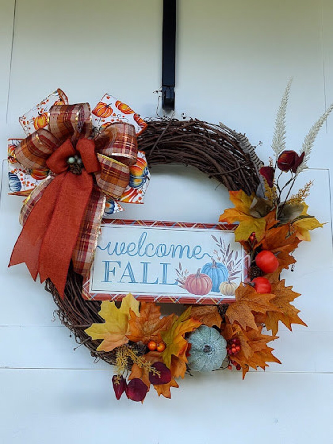 23 Grapevine Wreath, Welcome Fall, Front Door, Porch, Indoor, Wall ...