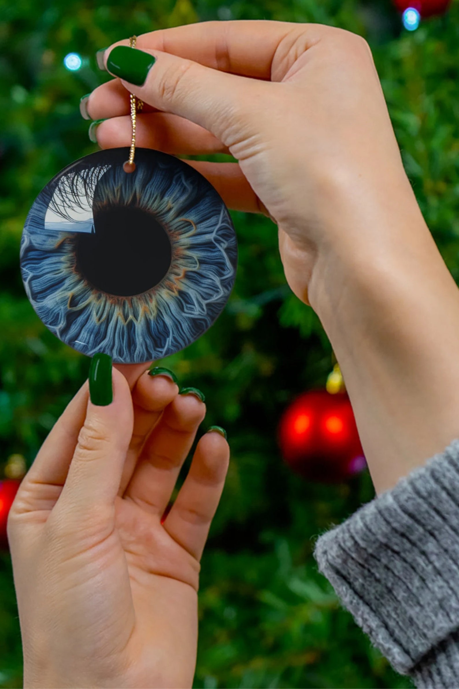 Optometry Ceramic Christmas Tree Ornament Blue Iris Ophthalmology Xmas ...