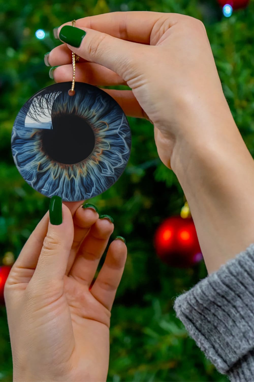 Optometry Ceramic Christmas Tree Ornament Blue Iris Ophthalmology Xmas ...
