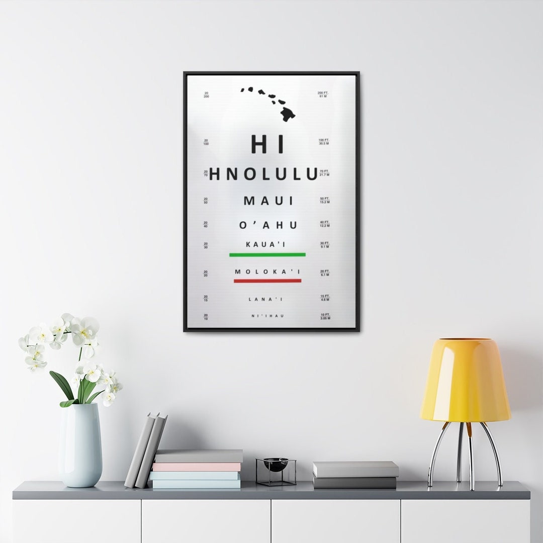Hawaii Visual Acuity Chart Perfect Graduation Gift Wall Decor for ...