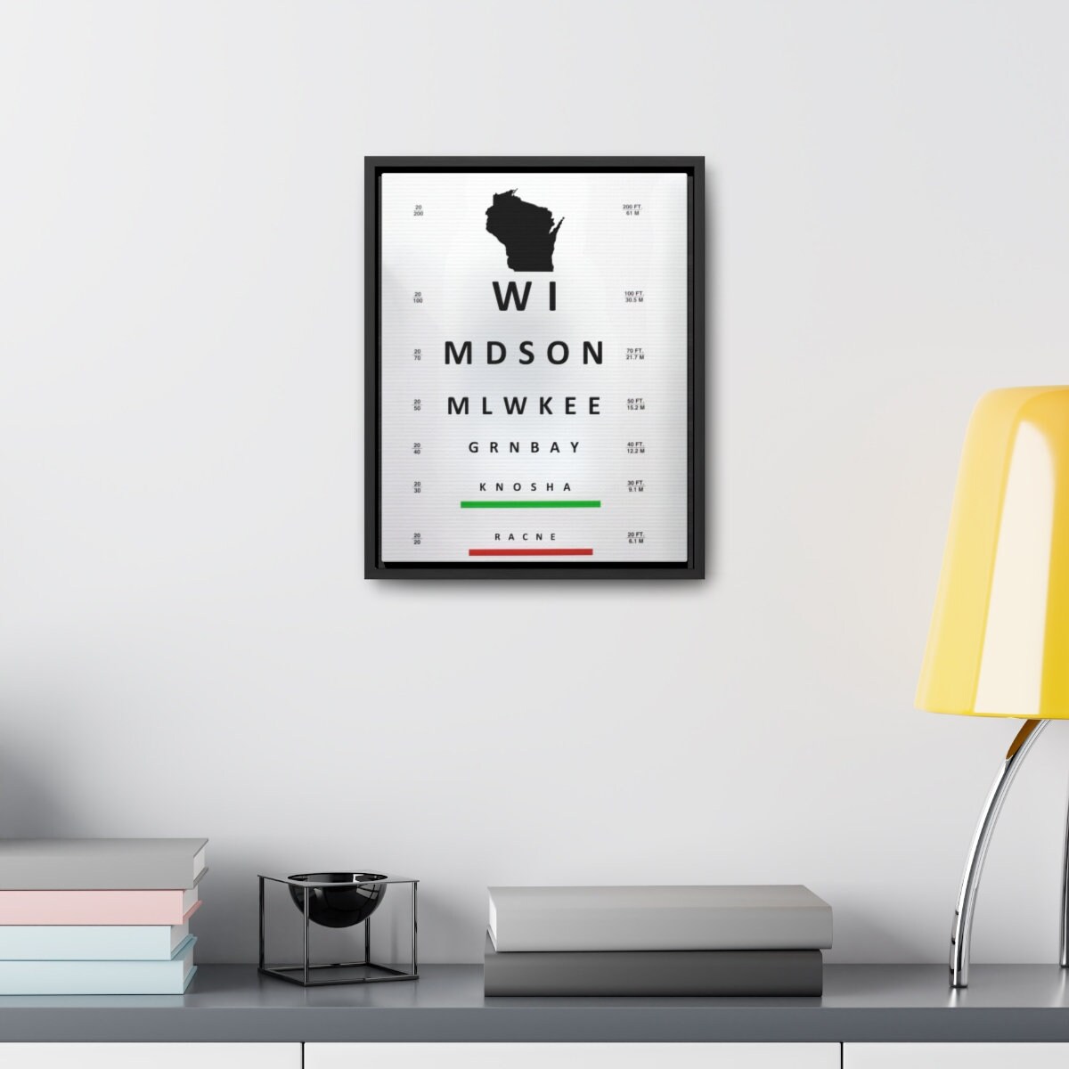 Wisconsin Visual Acuity Chart Perfect Graduation Gift Wall Decor for ...