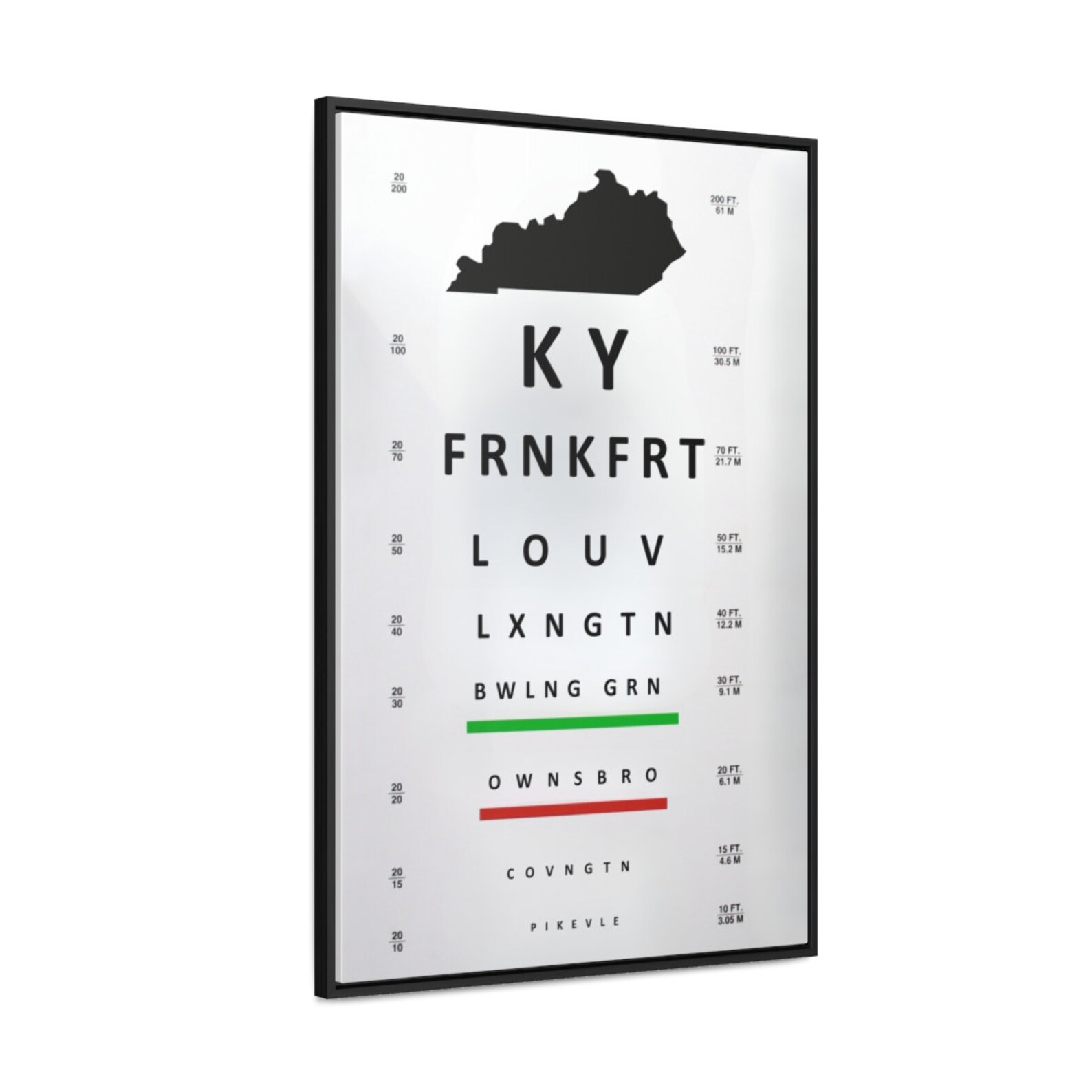 Kentucky Visual Acuity Chart Perfect Graduation Gift Wall Decor for ...