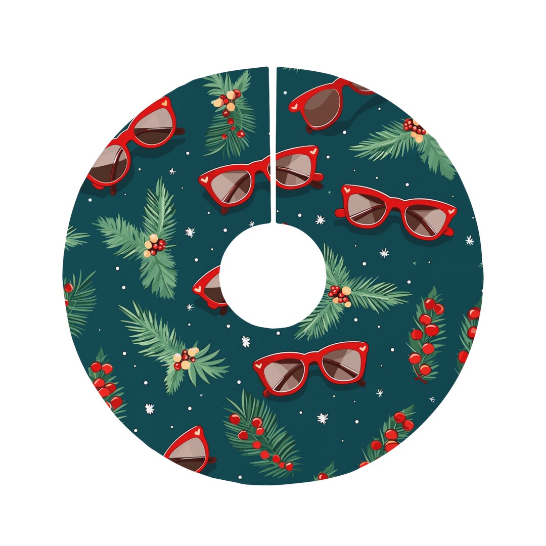 Round Tree Skirt for Optician Christmas Tree Xmas Decor for Optometrist ...