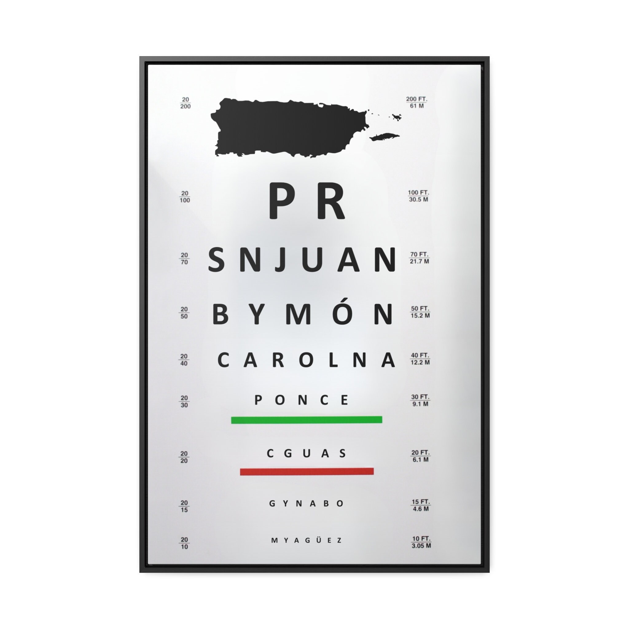 Puerto Rico Visual Acuity Chart Perfect Graduation Gift Wall - Etsy