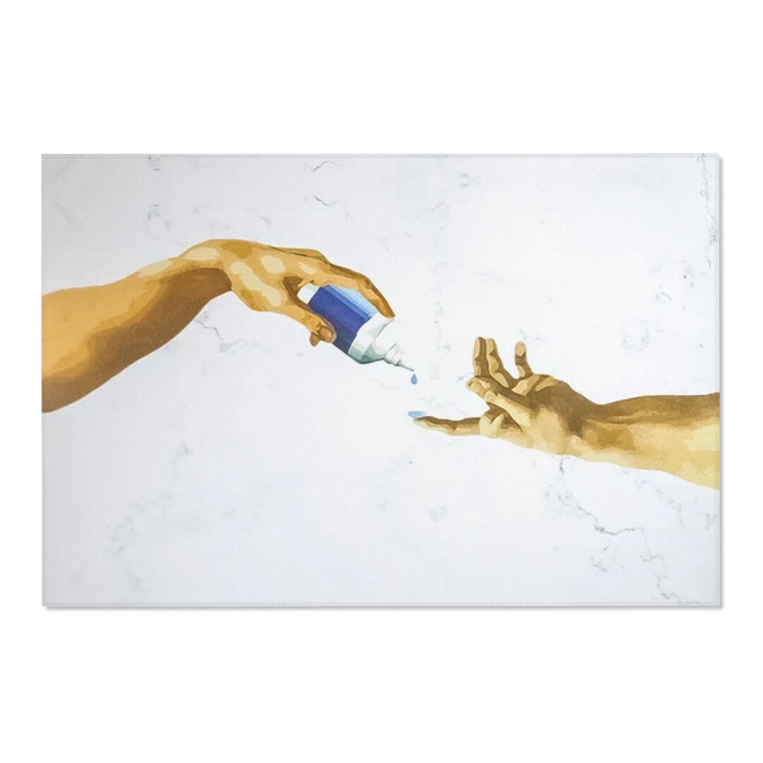 Optometry Decor Funny Area Rug Contact Lens Sistine Chapel Office ...