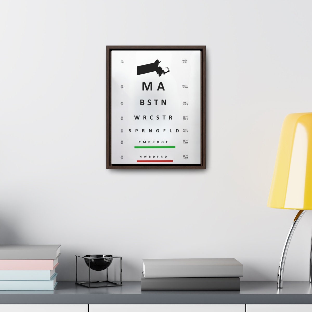Massachusetts Visual Acuity Chart Perfect Graduation Gift Wall Decor ...