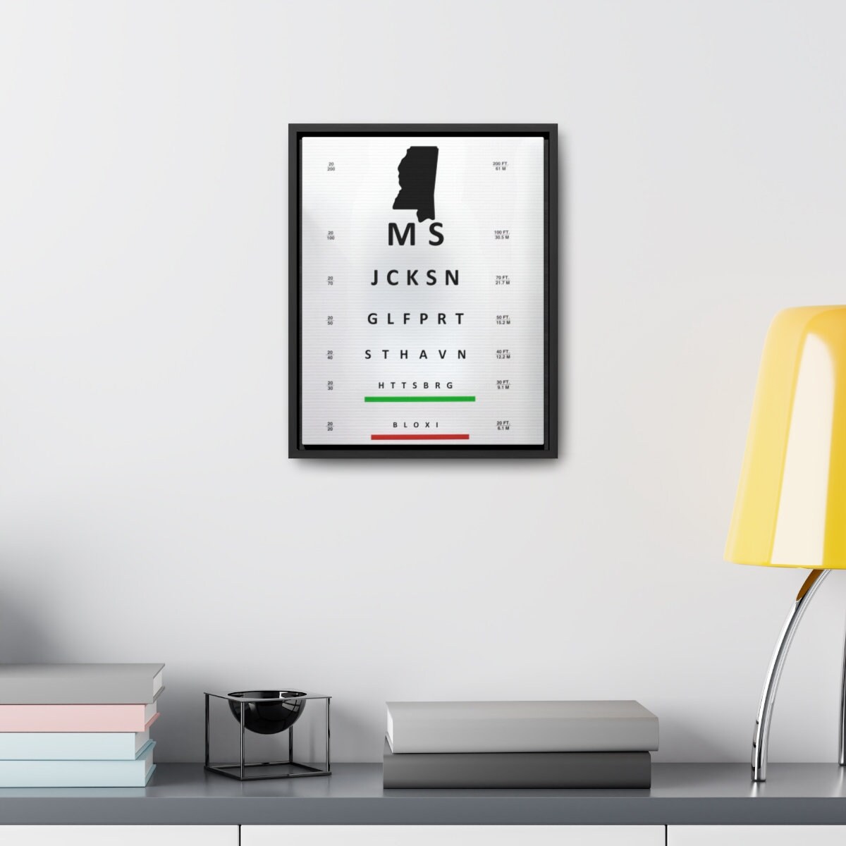 Mississippi Visual Acuity Chart Perfect Graduation Gift Wall Decor for Optometry Office ...