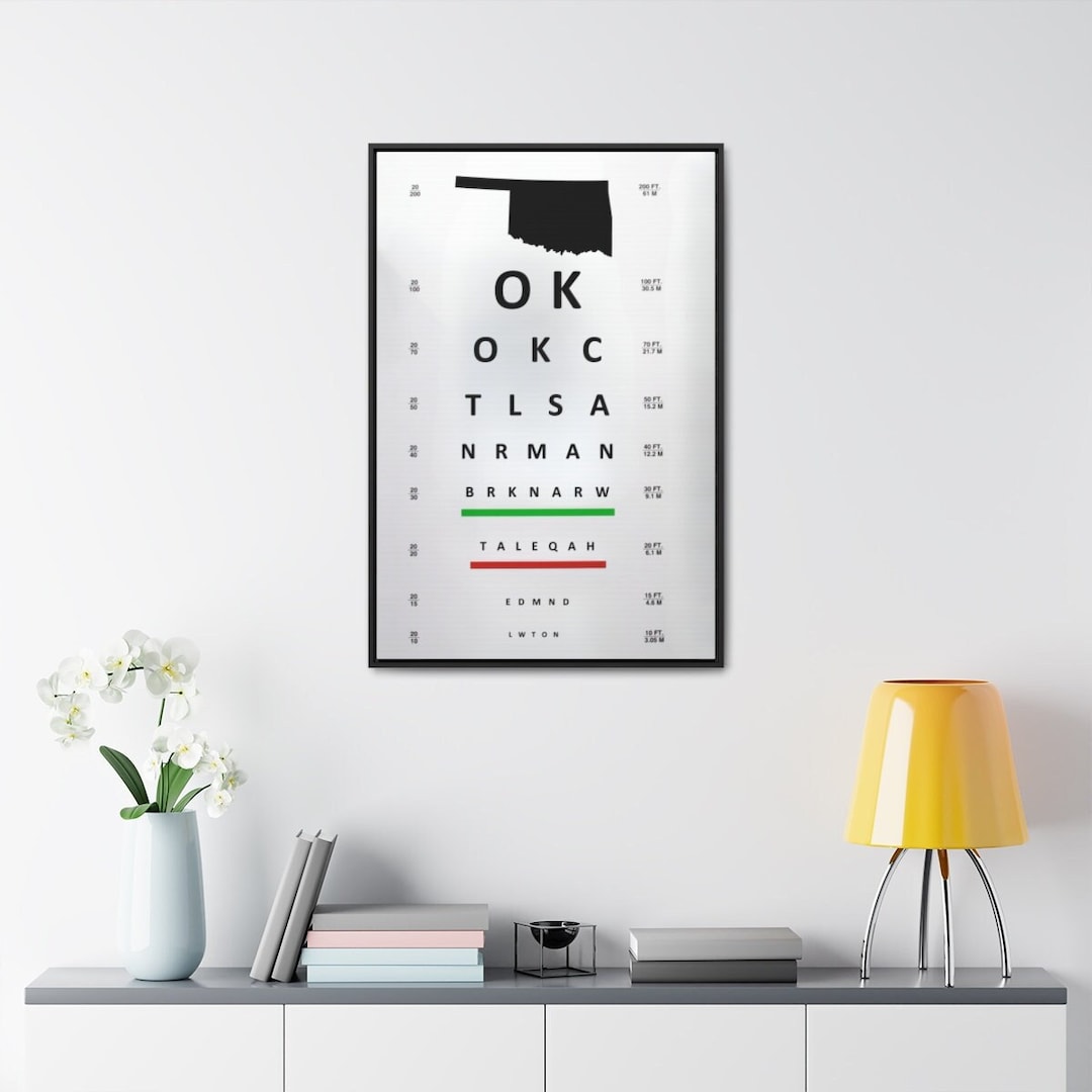 Oklahoma Visual Acuity Chart Perfect Graduation Gift Wall Decor for ...