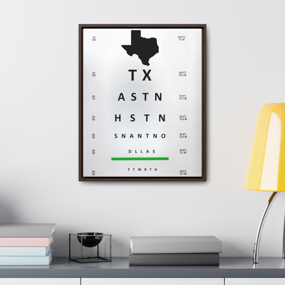 Texas Visual Acuity Chart Perfect Graduation Gift Wall Decor for ...