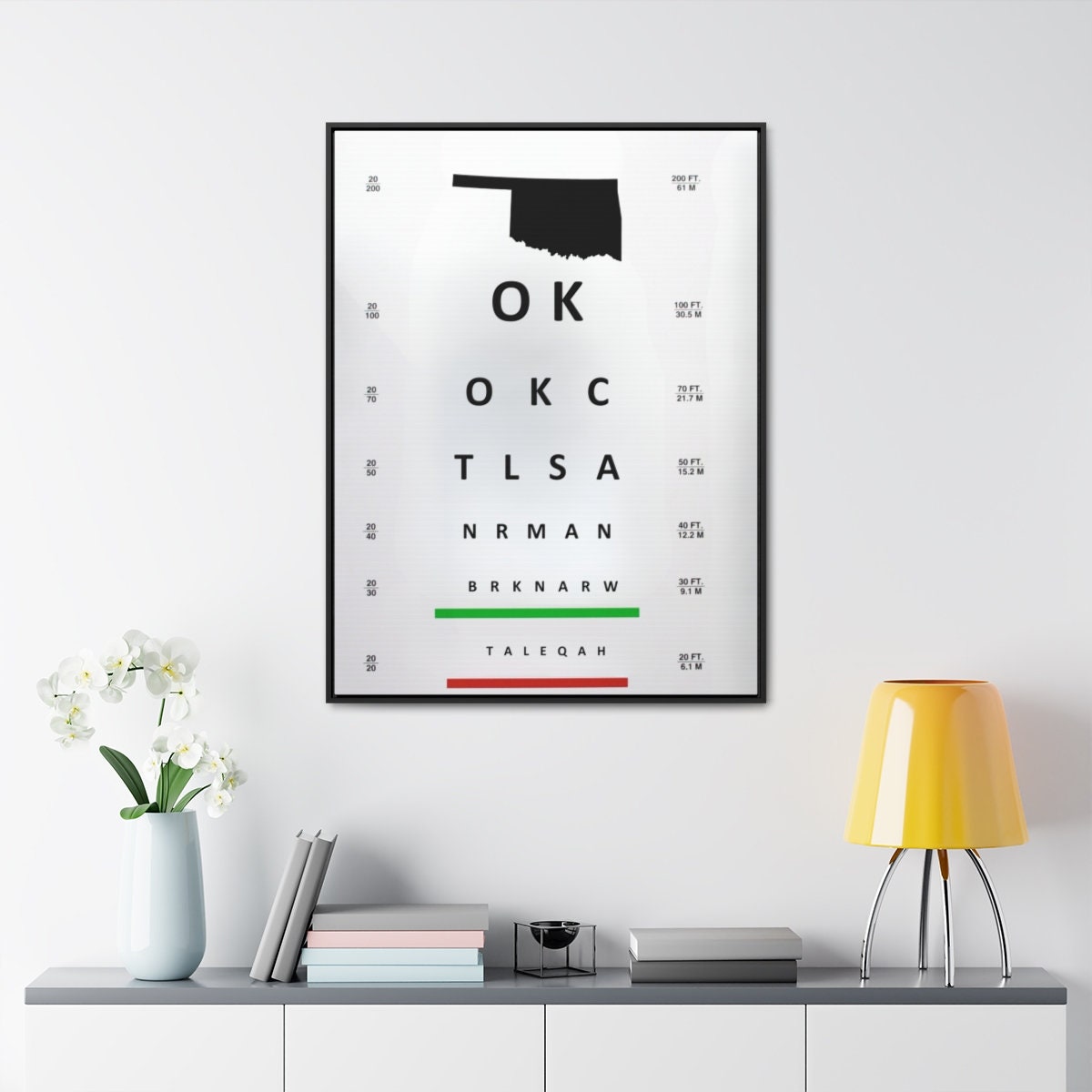 Oklahoma Visual Acuity Chart Perfect Graduation Gift Wall - Etsy