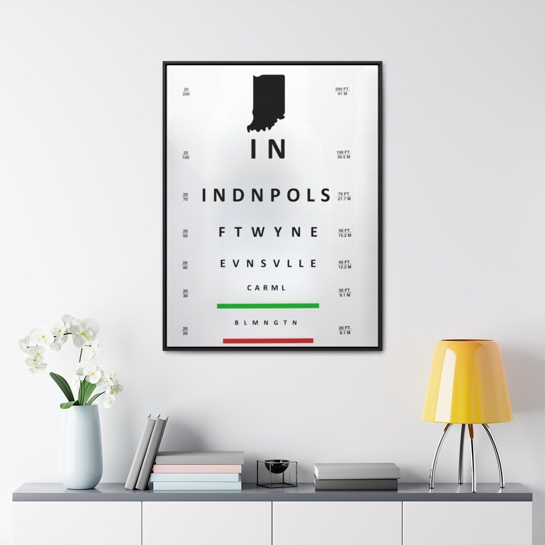 Indiana Visual Acuity Chart Perfect Graduation Gift Wall Decor for ...