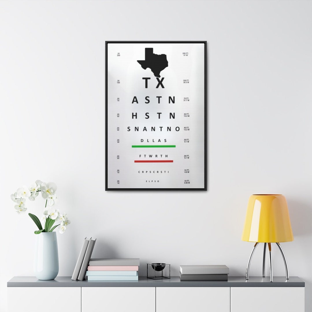 Texas Visual Acuity Chart Perfect Graduation Gift Wall Decor for ...