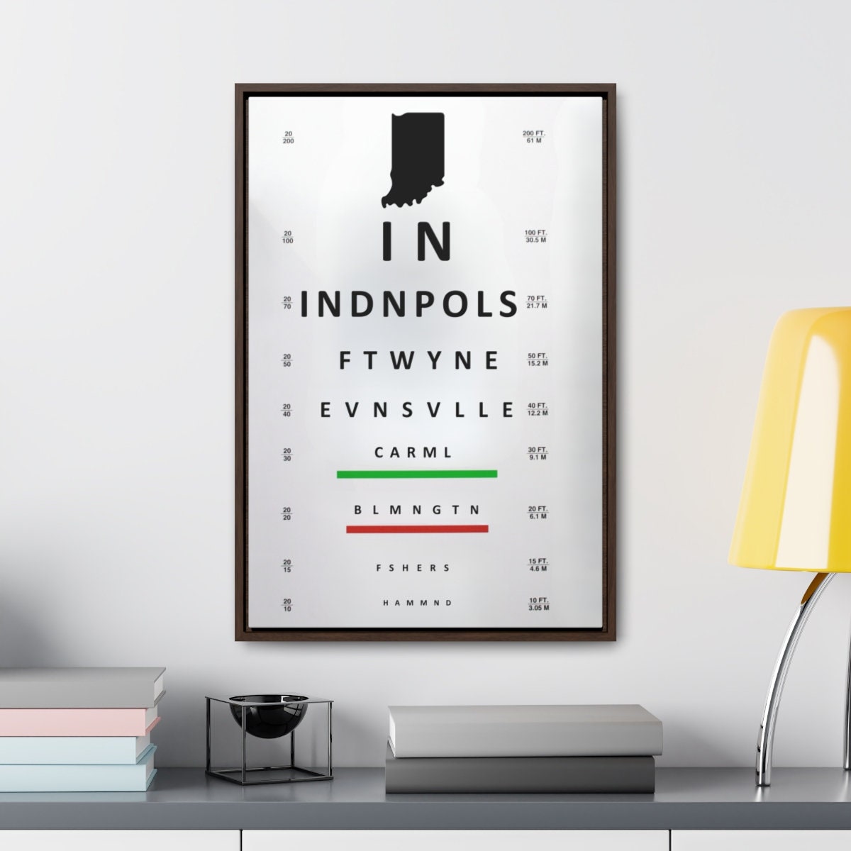 Indiana Visual Acuity Chart Perfect Graduation Gift Wall Decor for ...