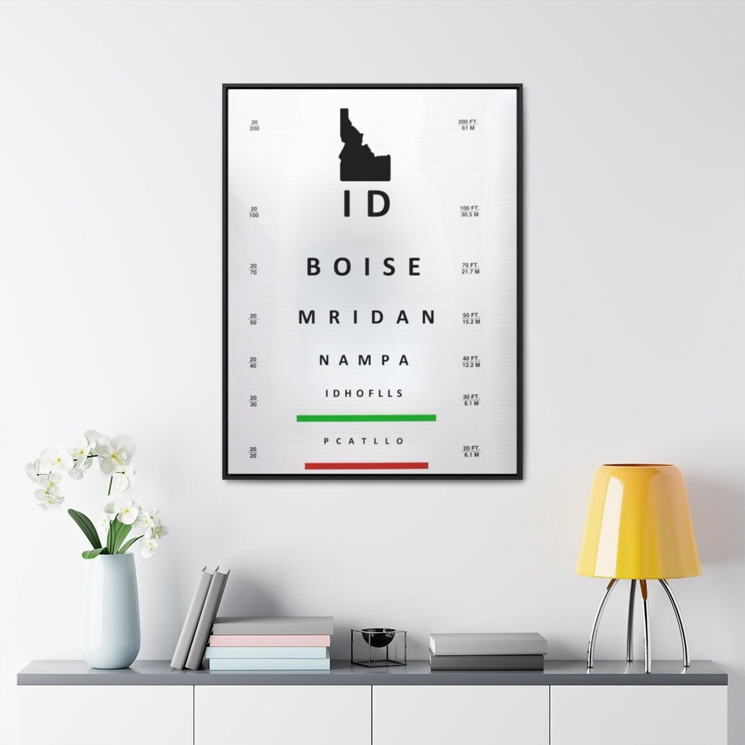 Idaho Visual Acuity Chart Perfect Graduation Gift Wall Decor for ...
