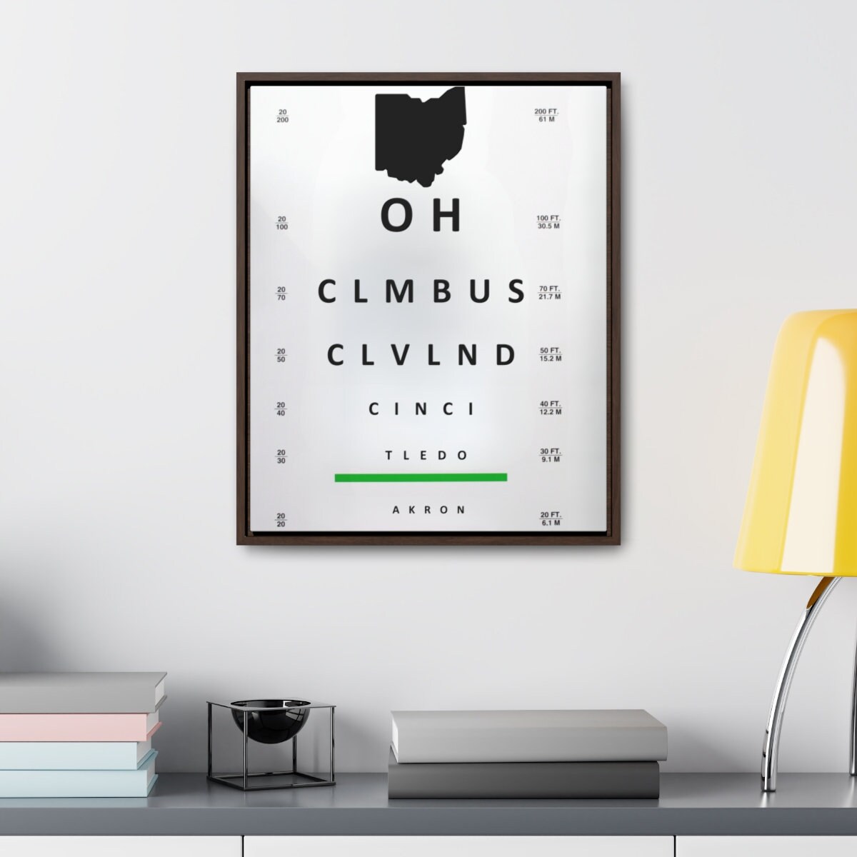 Ohio Visual Acuity Chart Perfect Graduation Gift Wall Decor for ...
