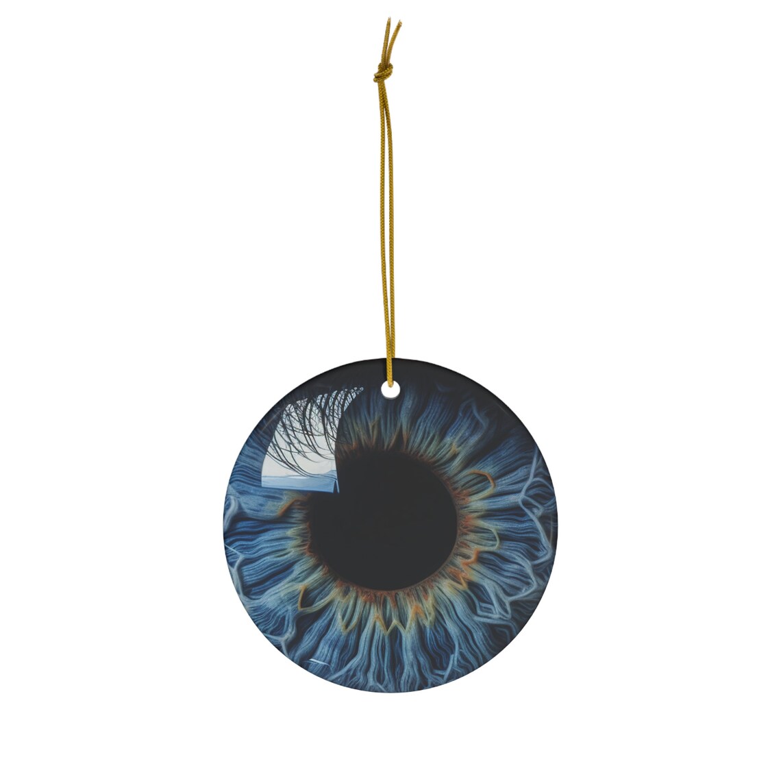 Optometry Ceramic Christmas Tree Ornament Blue Iris Ophthalmology Xmas ...