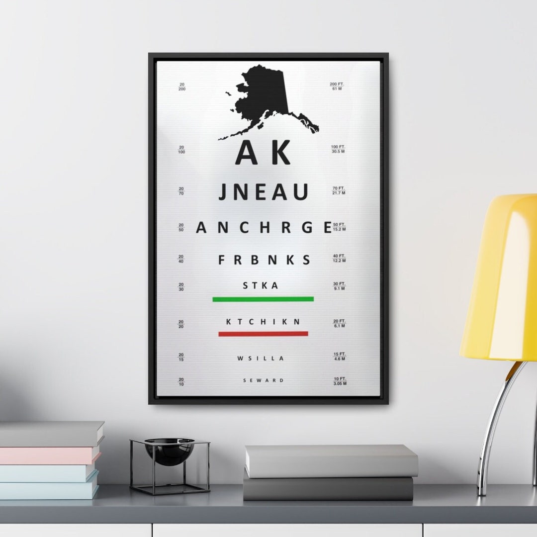 Alaska Visual Acuity Chart Perfect Graduation Gift Wall Decor for ...