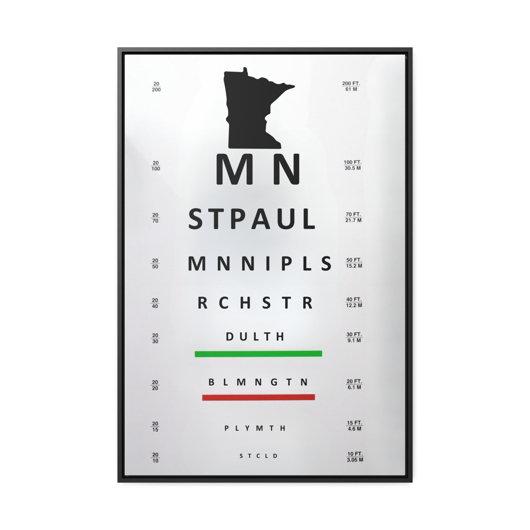 Minnesota Visual Acuity Chart Perfect Graduation Gift Wall Decor for ...