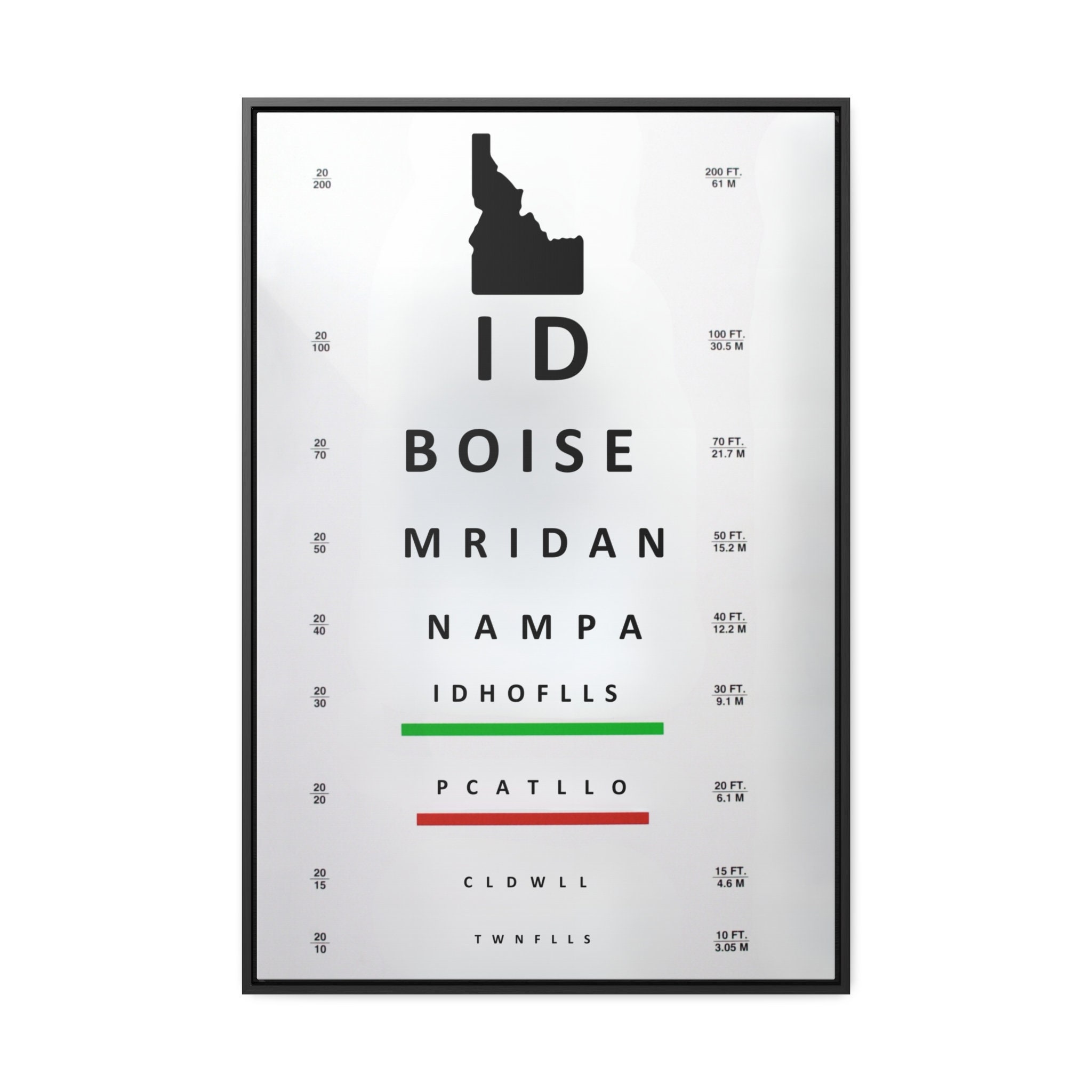 Idaho Visual Acuity Chart Perfect Graduation Gift Wall Decor - Etsy