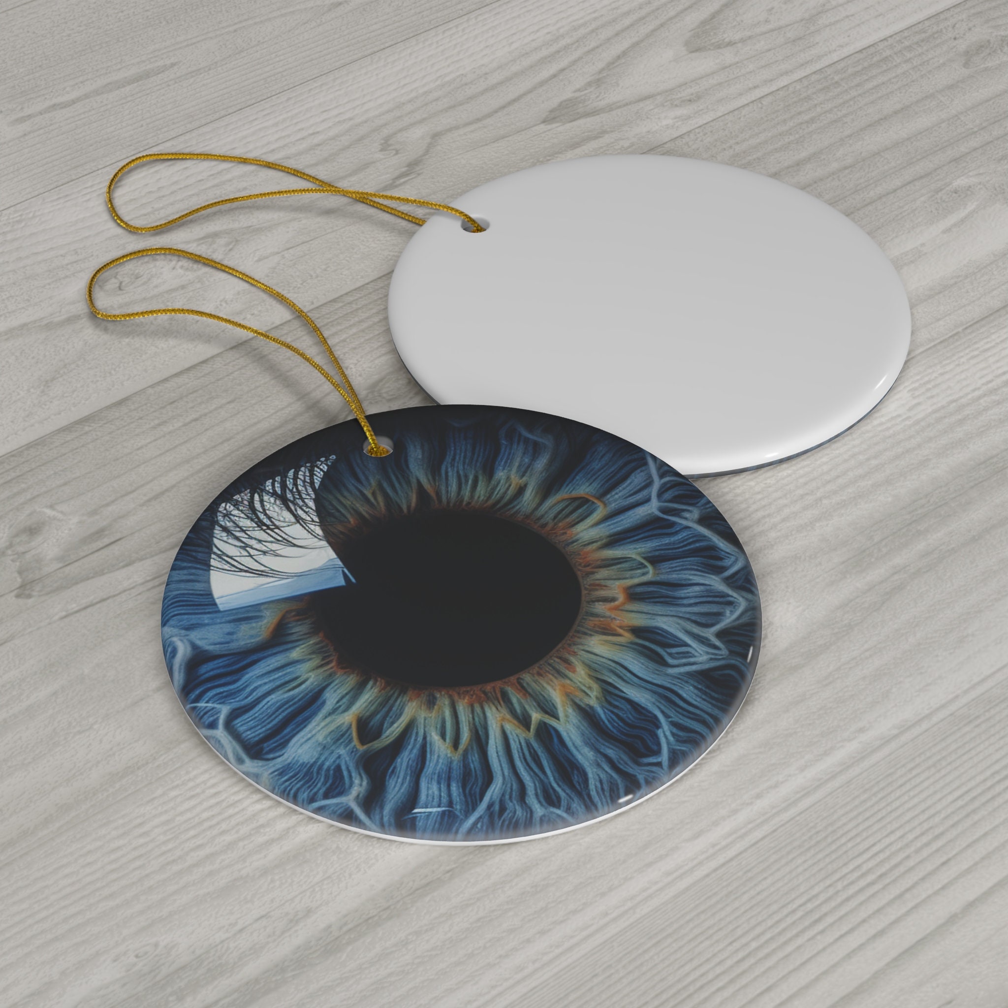 Optometry Ceramic Christmas Tree Ornament Blue Iris Ophthalmology Xmas ...