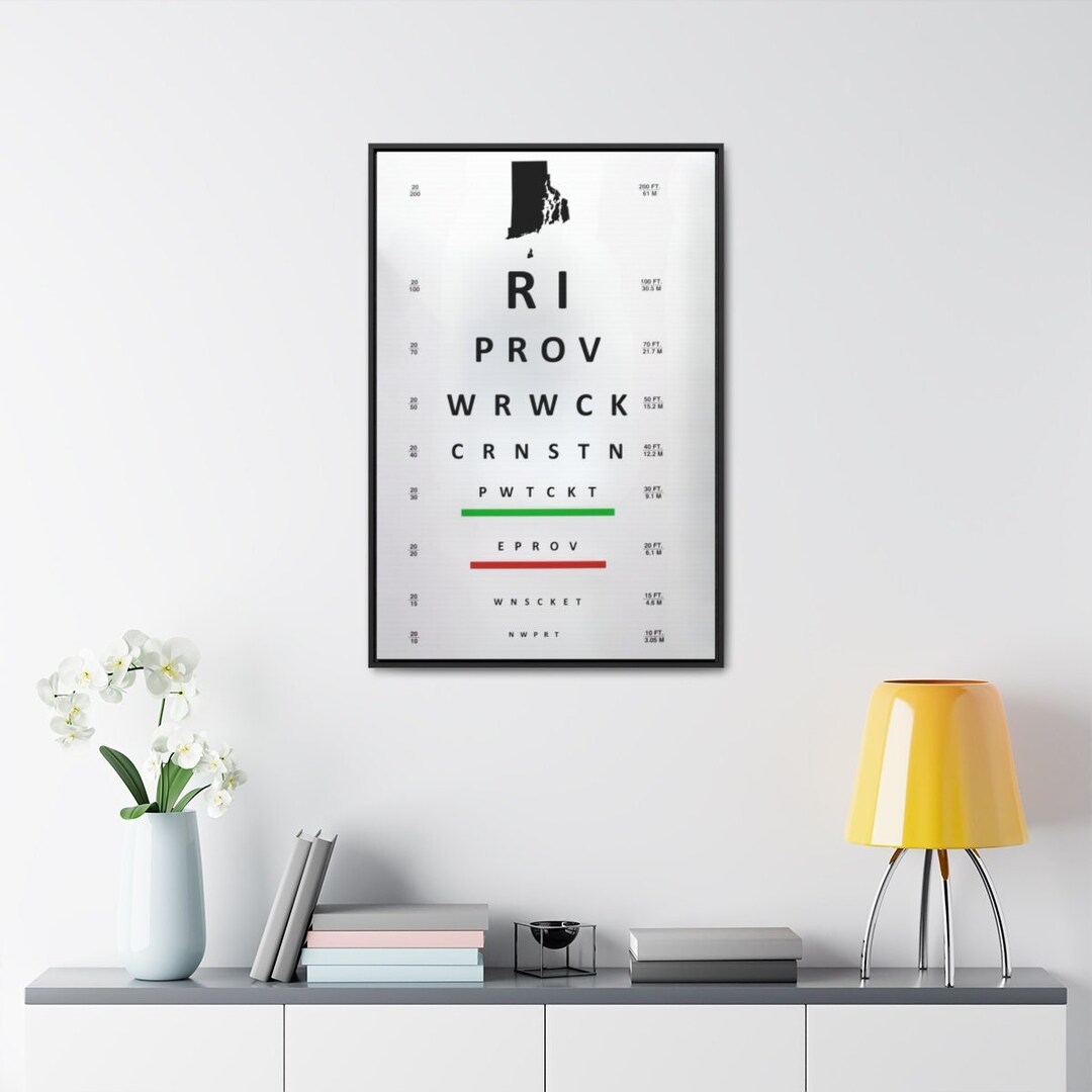 Rhode Island Visual Acuity Chart Perfect Graduation Gift Wall Decor for ...