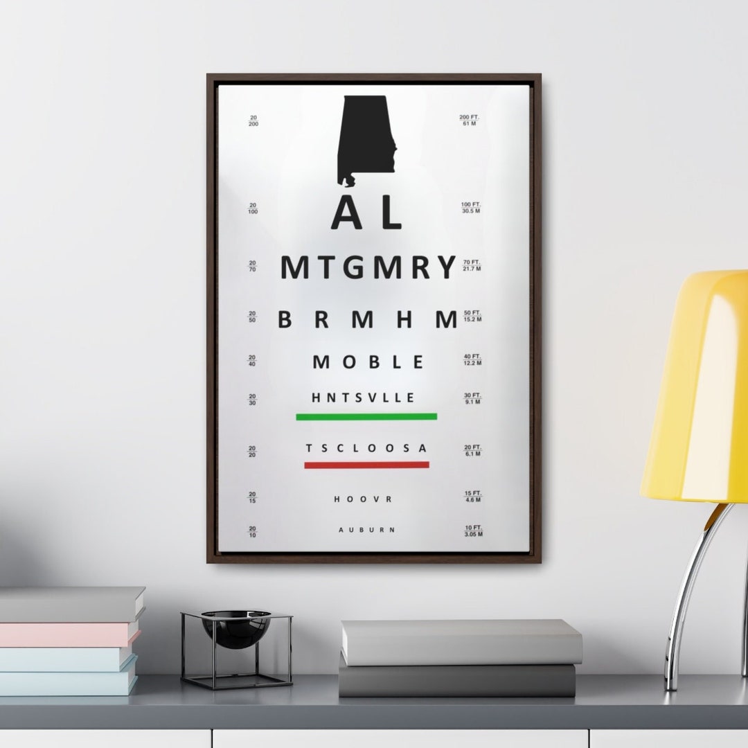 Alabama Visual Acuity Chart Perfect Graduation Gift Wall Decor for ...