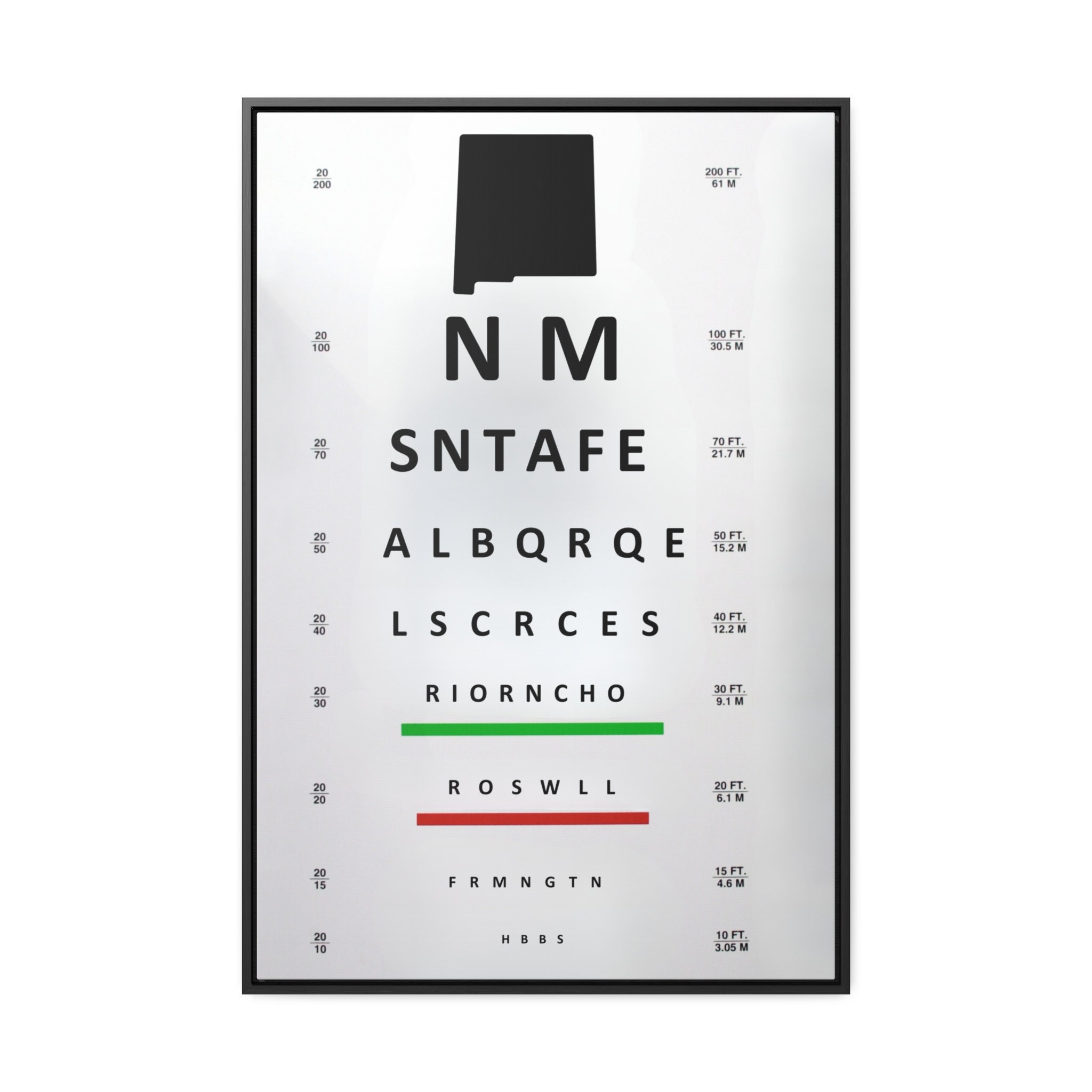 New Mexico Visual Acuity Chart Perfect Graduation Gift Wall Decor for ...
