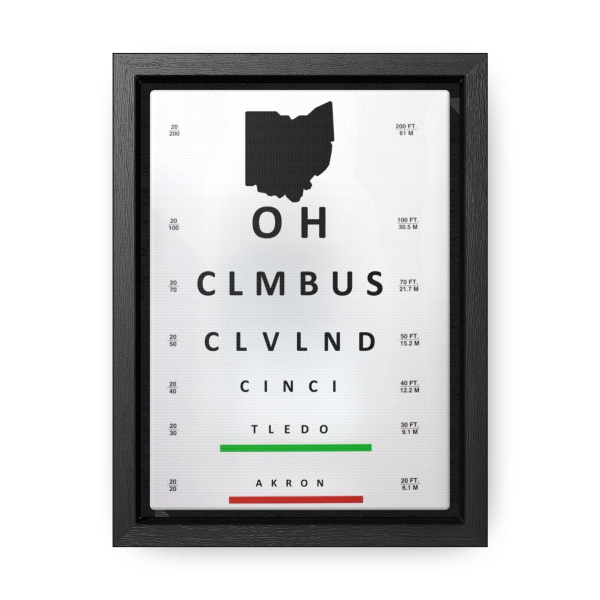 Ohio Visual Acuity Chart Perfect Graduation Gift Wall Decor - Etsy