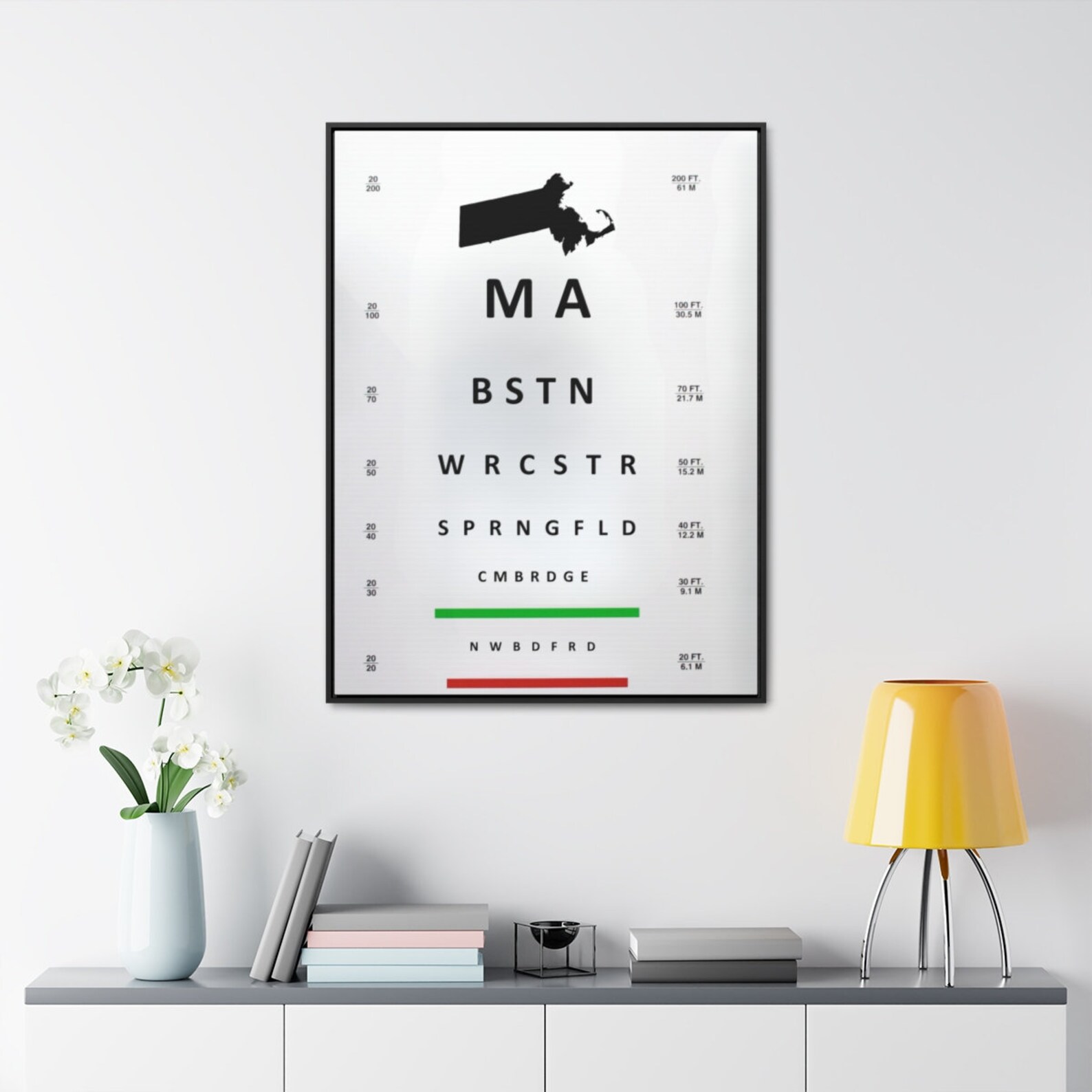 Massachusetts Visual Acuity Chart Perfect Graduation Gift Wall Decor ...