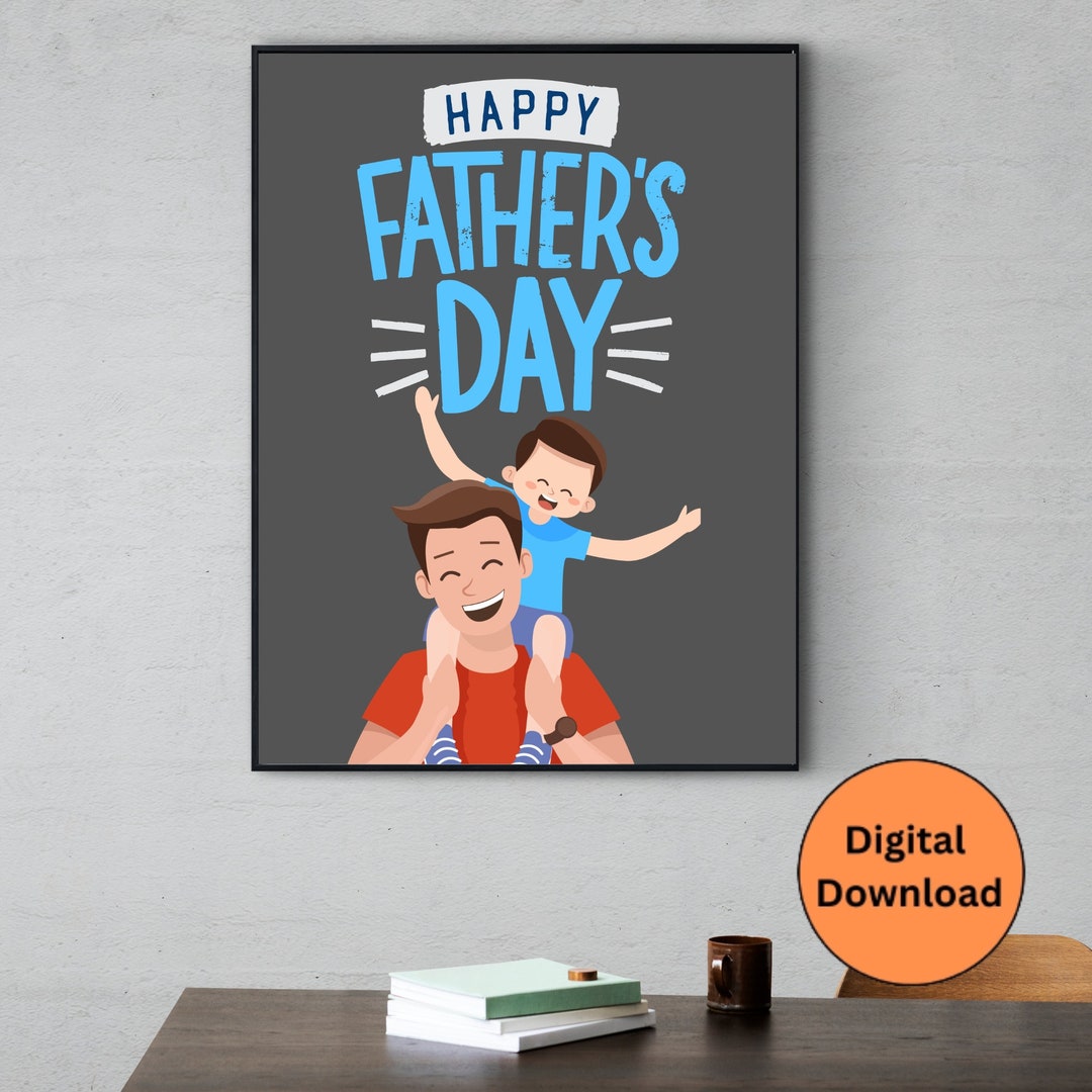 Happy Father Day Digital Wall Art Father Day - Etsy
