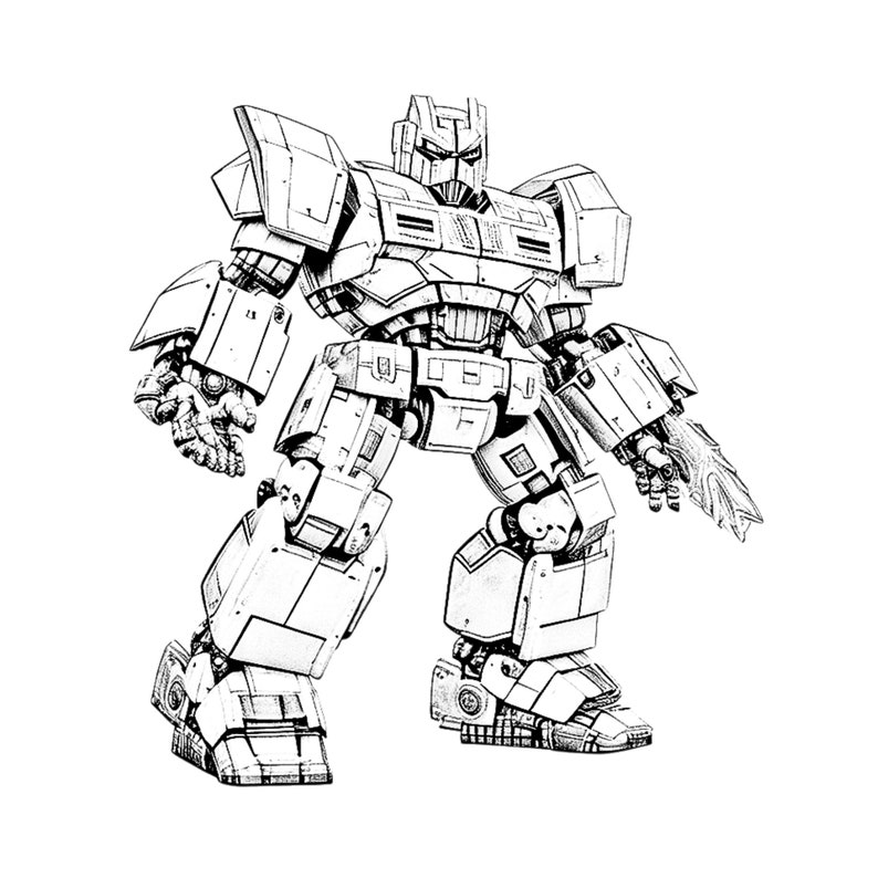 Robot Coloring Pages for Kids: 22 Copy Mecha Printable Pages, Instant ...