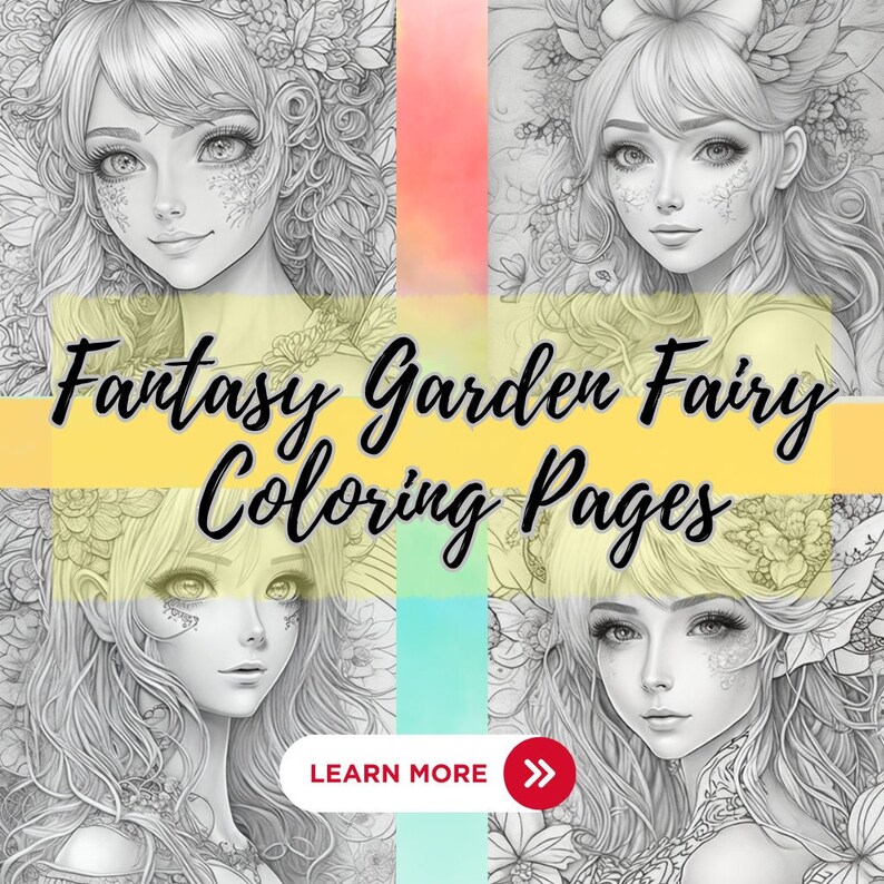 Fantasy Fairy Coloring Book Adults Kids Coloring Pages - Etsy